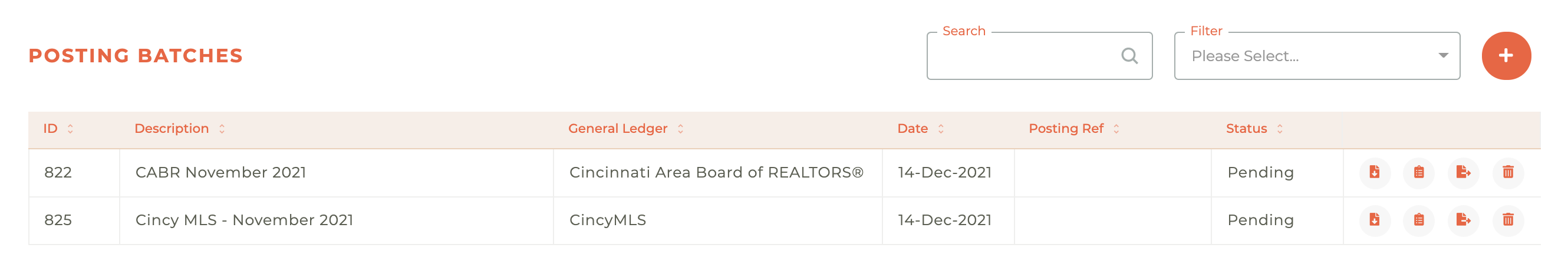Posting Batches | Tangilla AMS Documentation