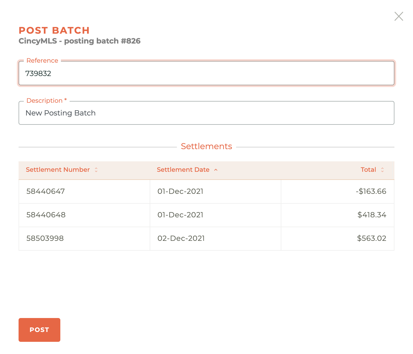 Posting Batches | Tangilla AMS Documentation