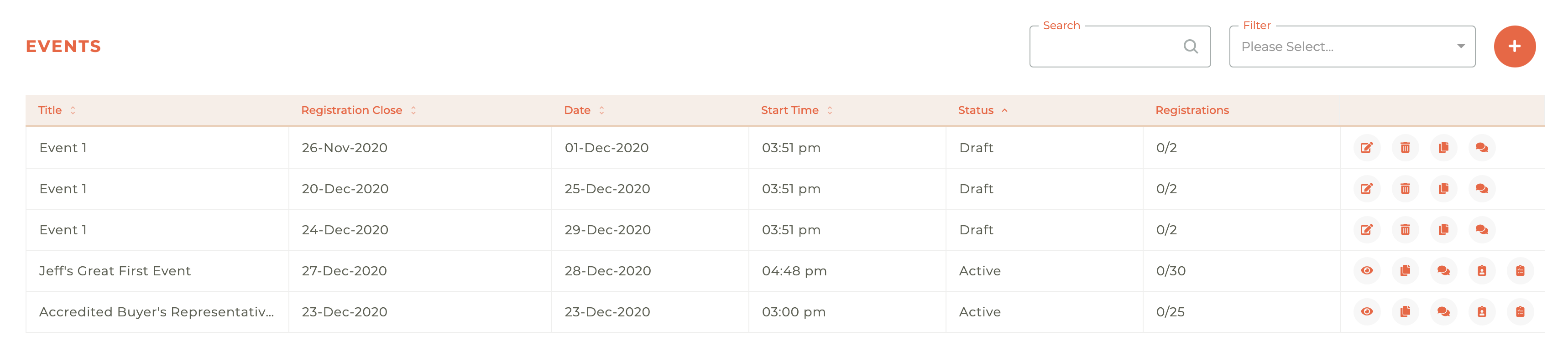 Events | Tangilla AMS Documentation